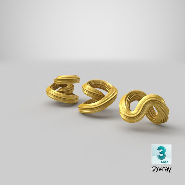 3D Abstract Shape Gold Set model - TurboSquid 1788679