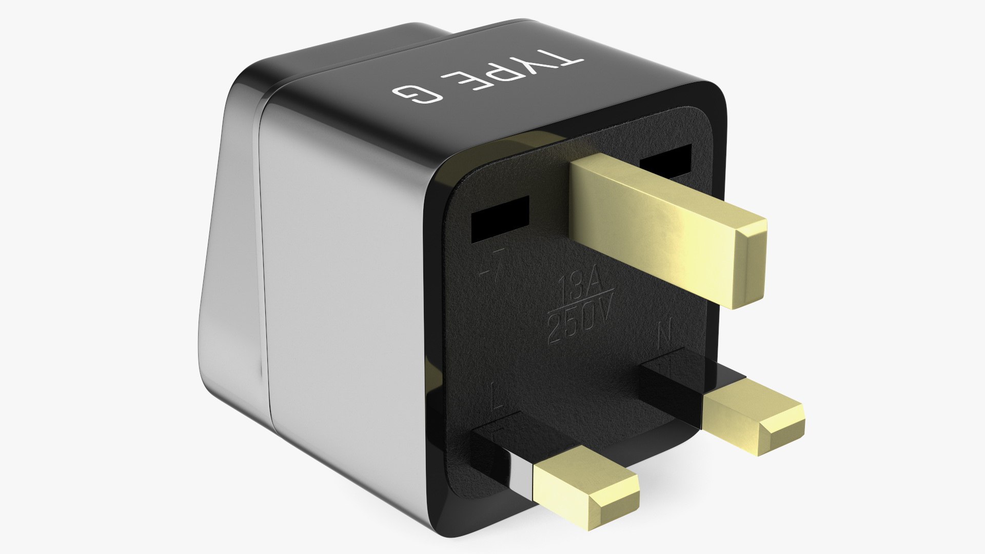 Electrical Plug Type G Adapter Black 3D Model - TurboSquid 1838084