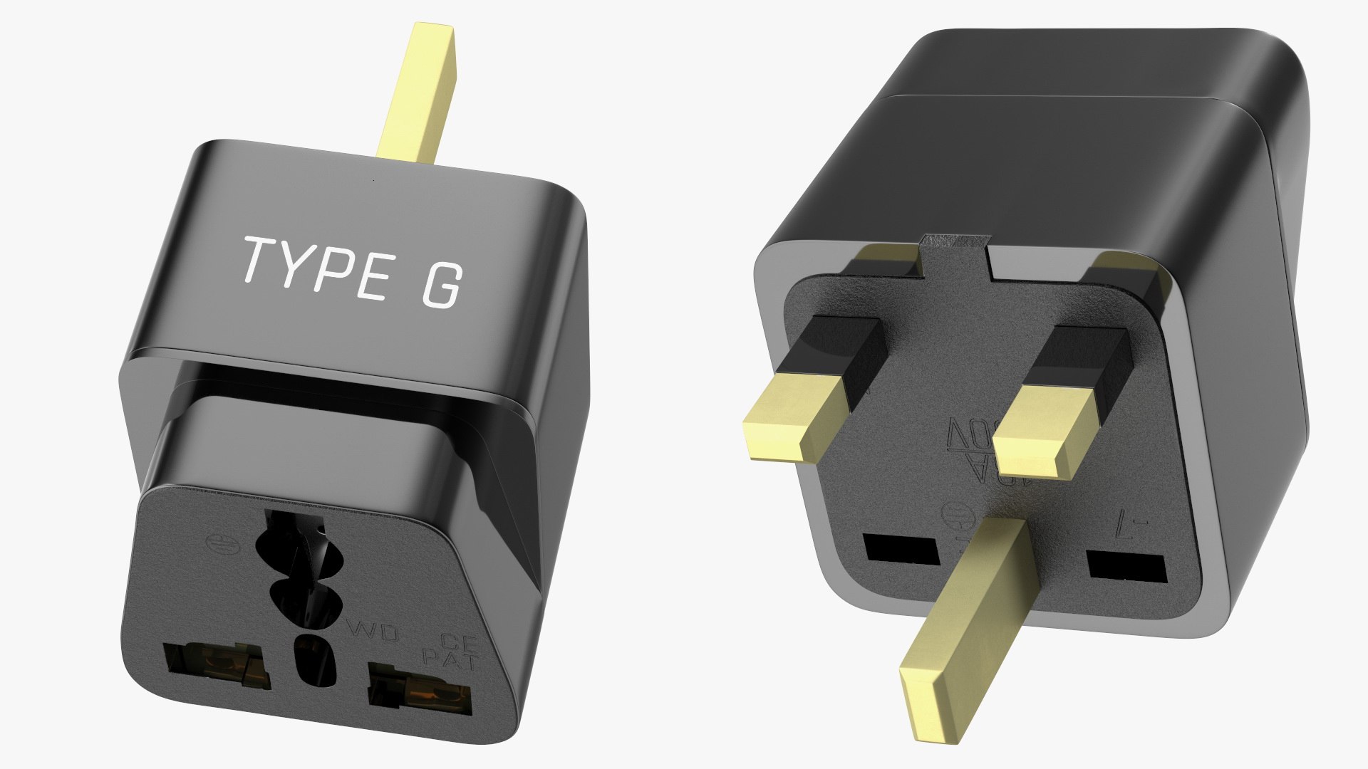 Electrical Plug Type G Adapter Black 3D Model - TurboSquid 1838084