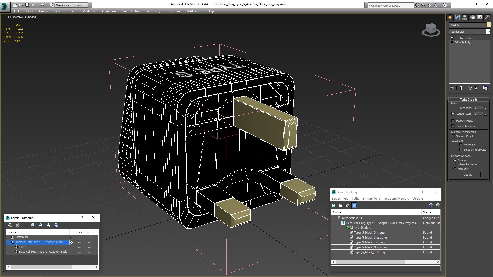 Electrical Plug Type G Adapter Black 3D Model - TurboSquid 1838084