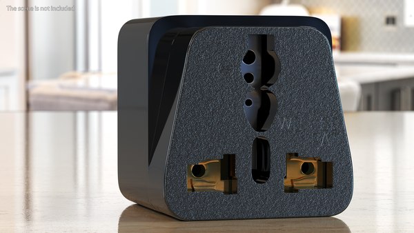Electrical Plug Type G Adapter Black 3D model - TurboSquid 1838084