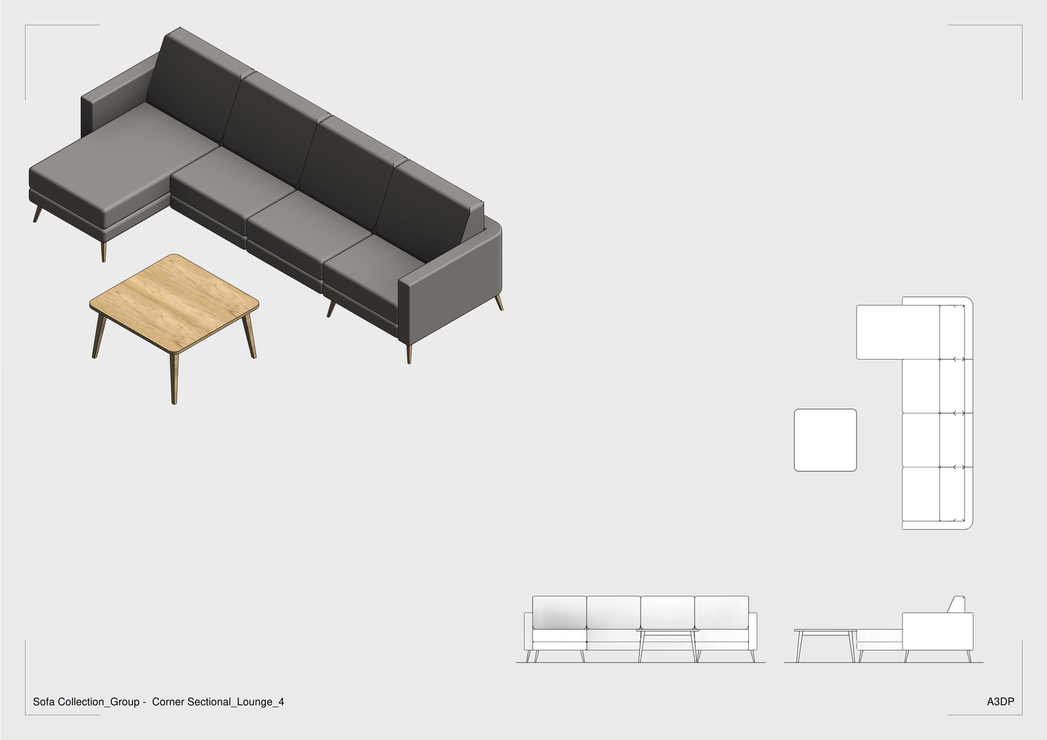 modelo 3d Colección de sofás paramétricos de Revit - TurboSquid 1588354
