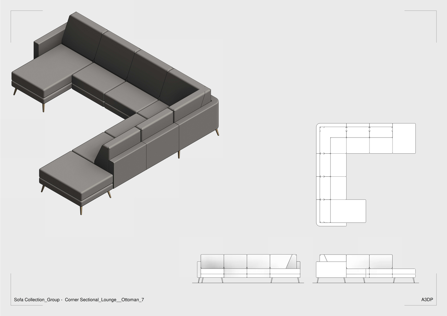 modelo 3d Colección de sofás paramétricos de Revit - TurboSquid 1588354