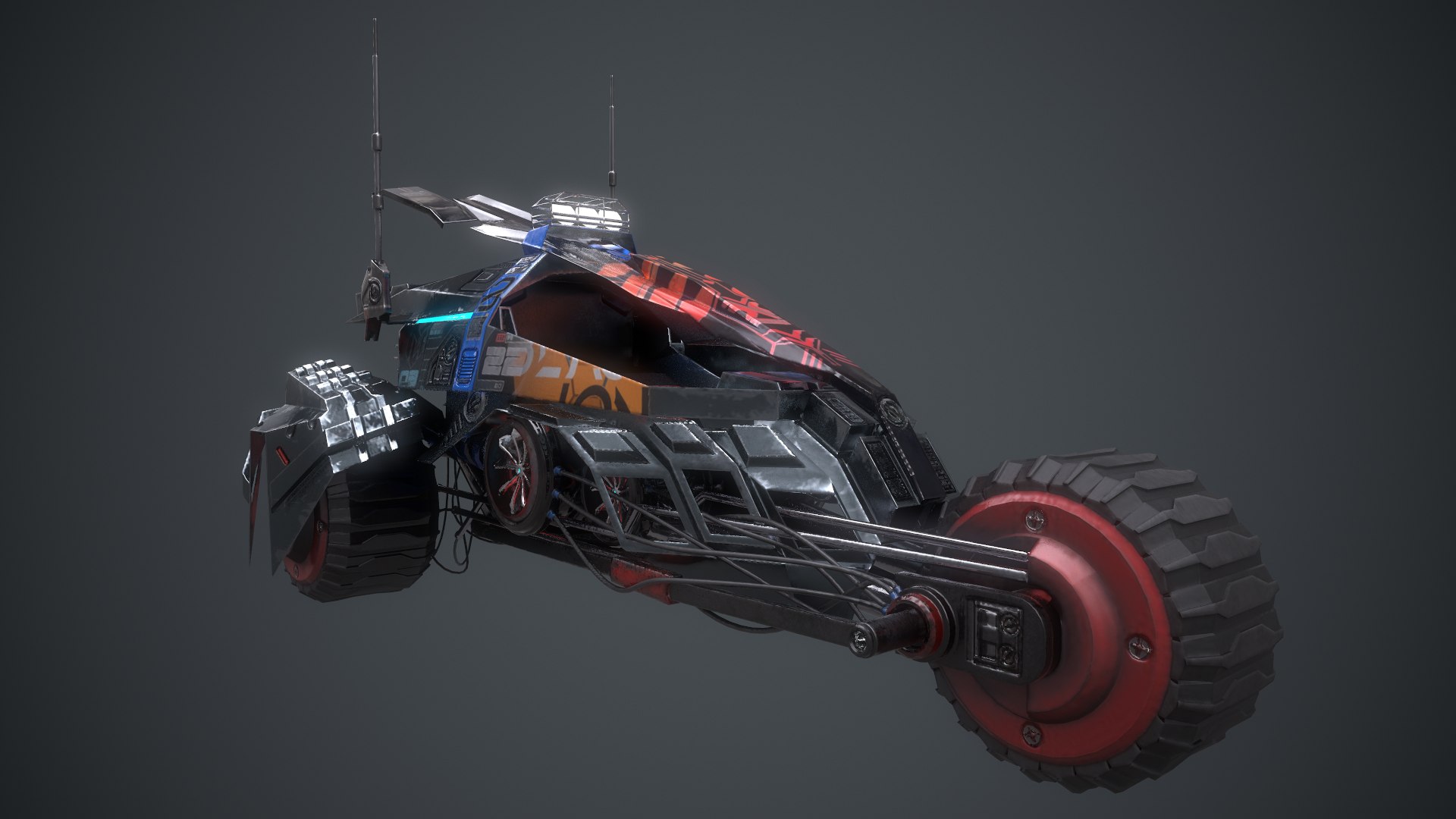 3D Cyberpunk Terrain Motorcycle Concept Model - TurboSquid 1822342
