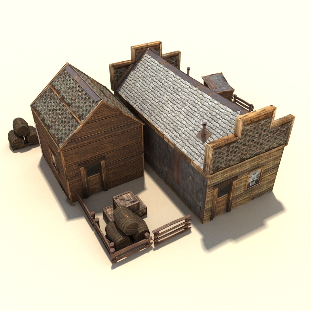 3d Old Wild West Buildings Model