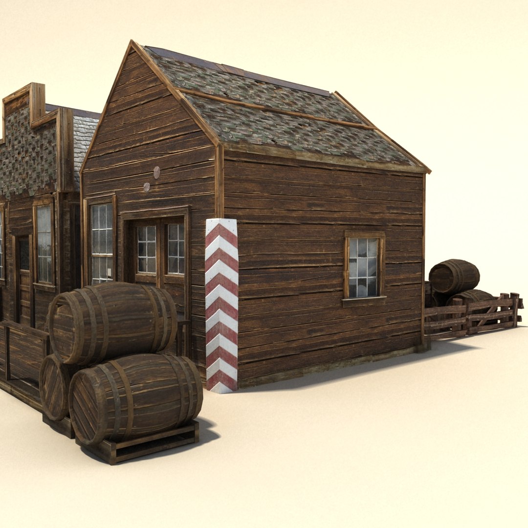 3d Old Wild West Buildings Model