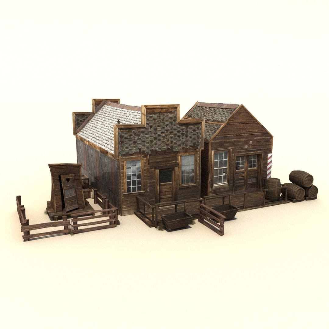 3d Old Wild West Buildings Model