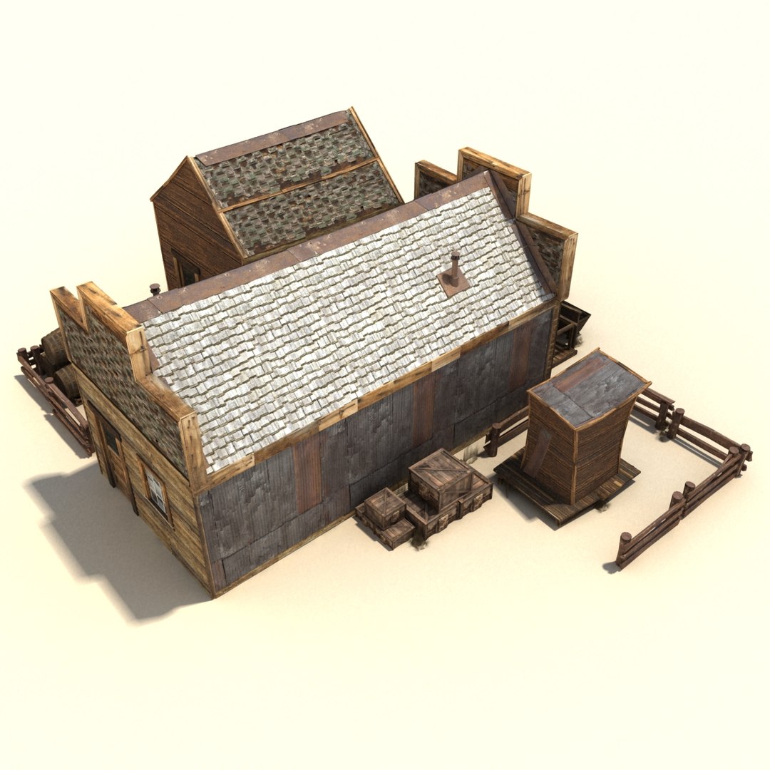 3d Old Wild West Buildings Model