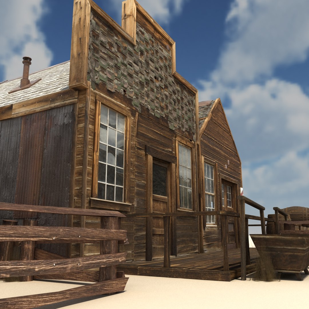 3d Old Wild West Buildings Model