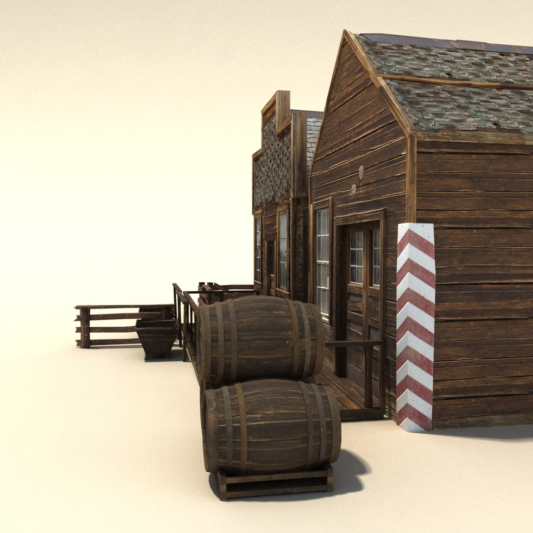 3d Old Wild West Buildings Model