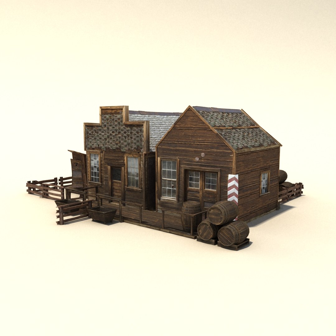 3d Old Wild West Buildings Model