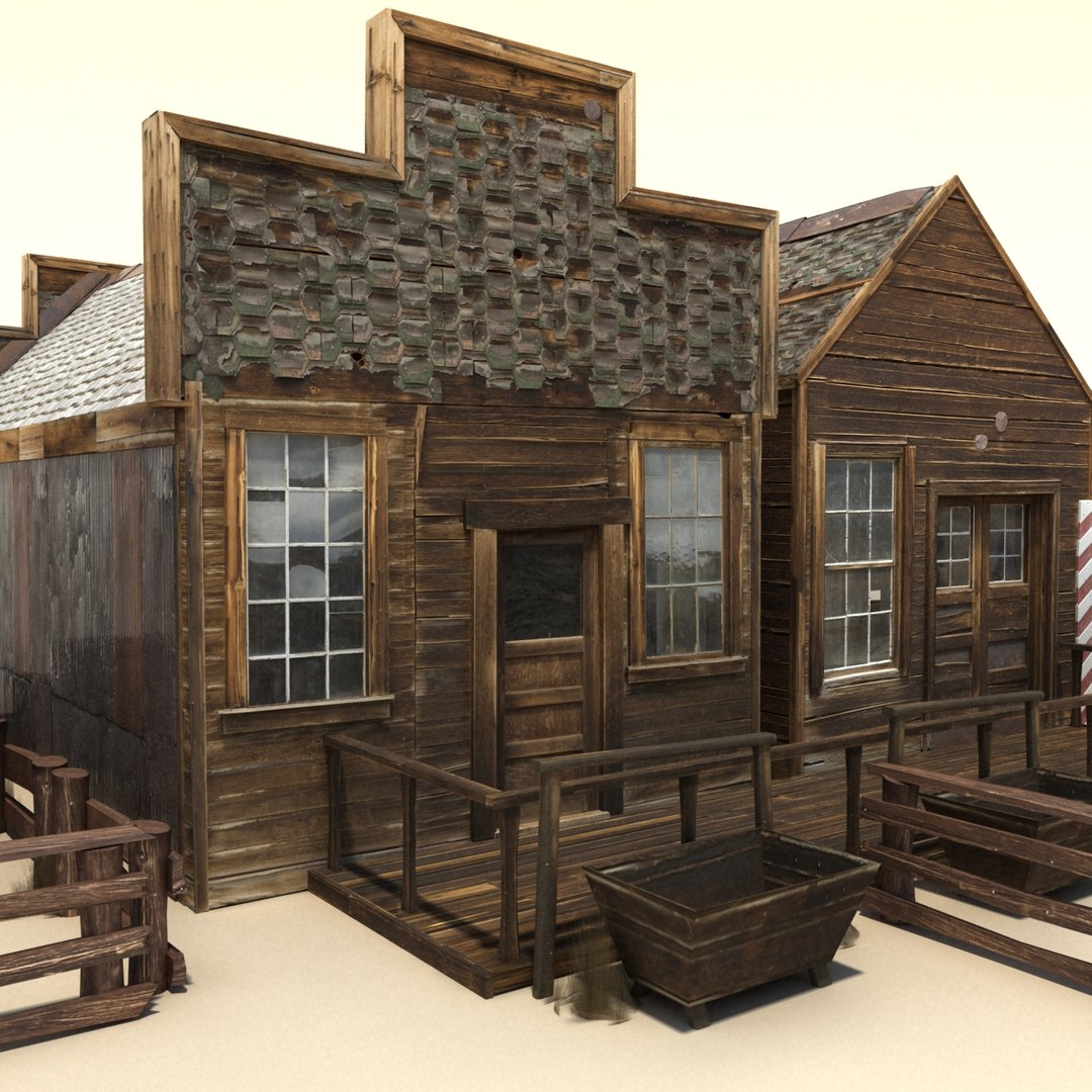 3d Old Wild West Buildings Model