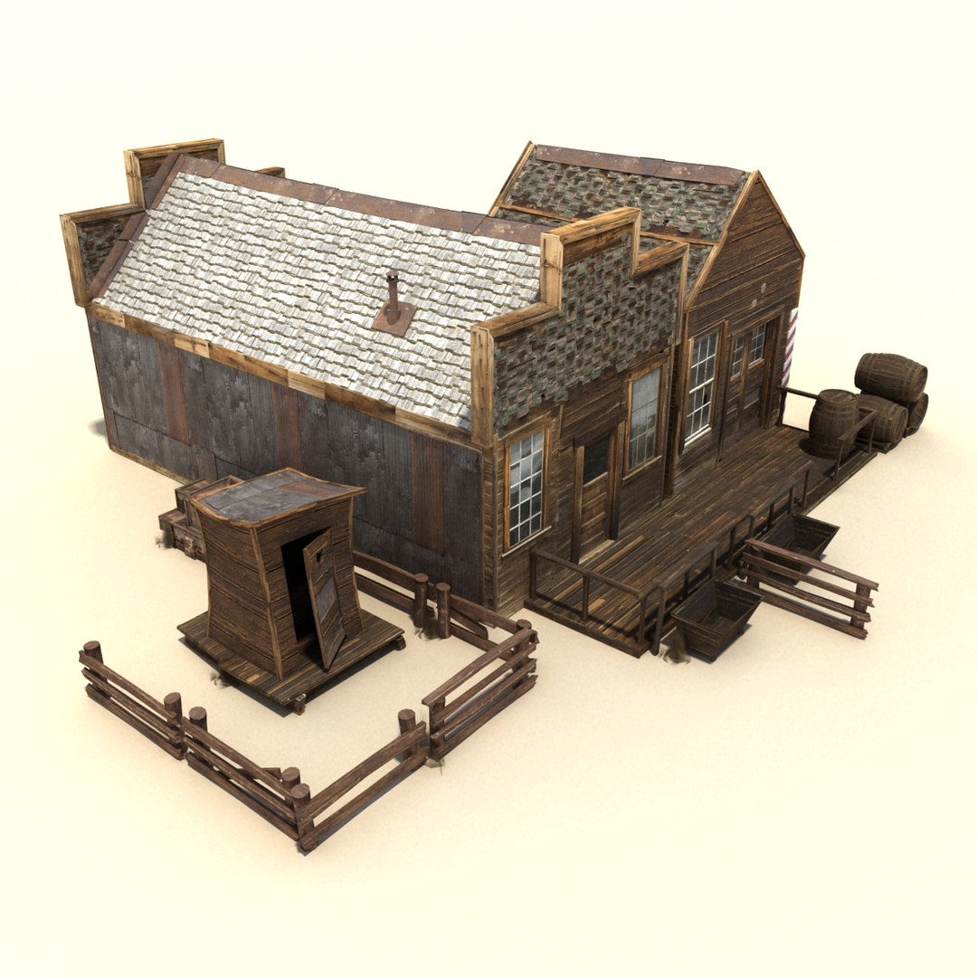 3d Old Wild West Buildings Model