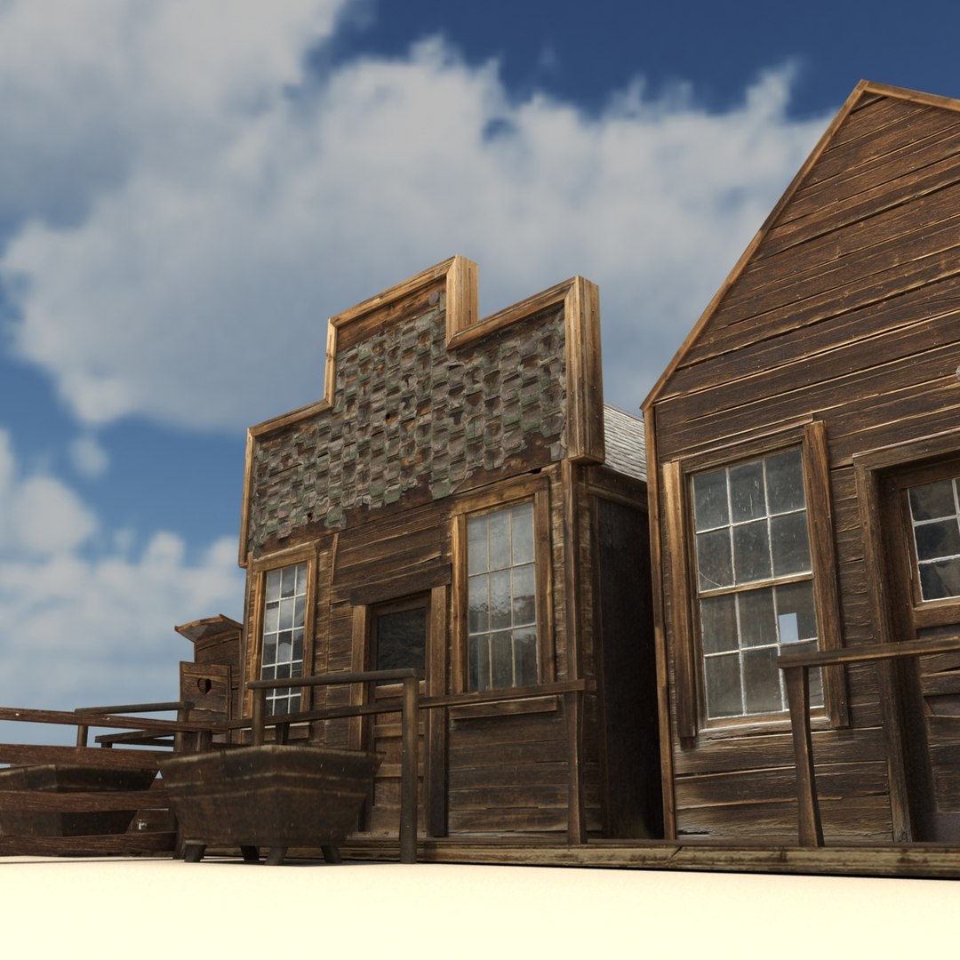 3d Old Wild West Buildings Model