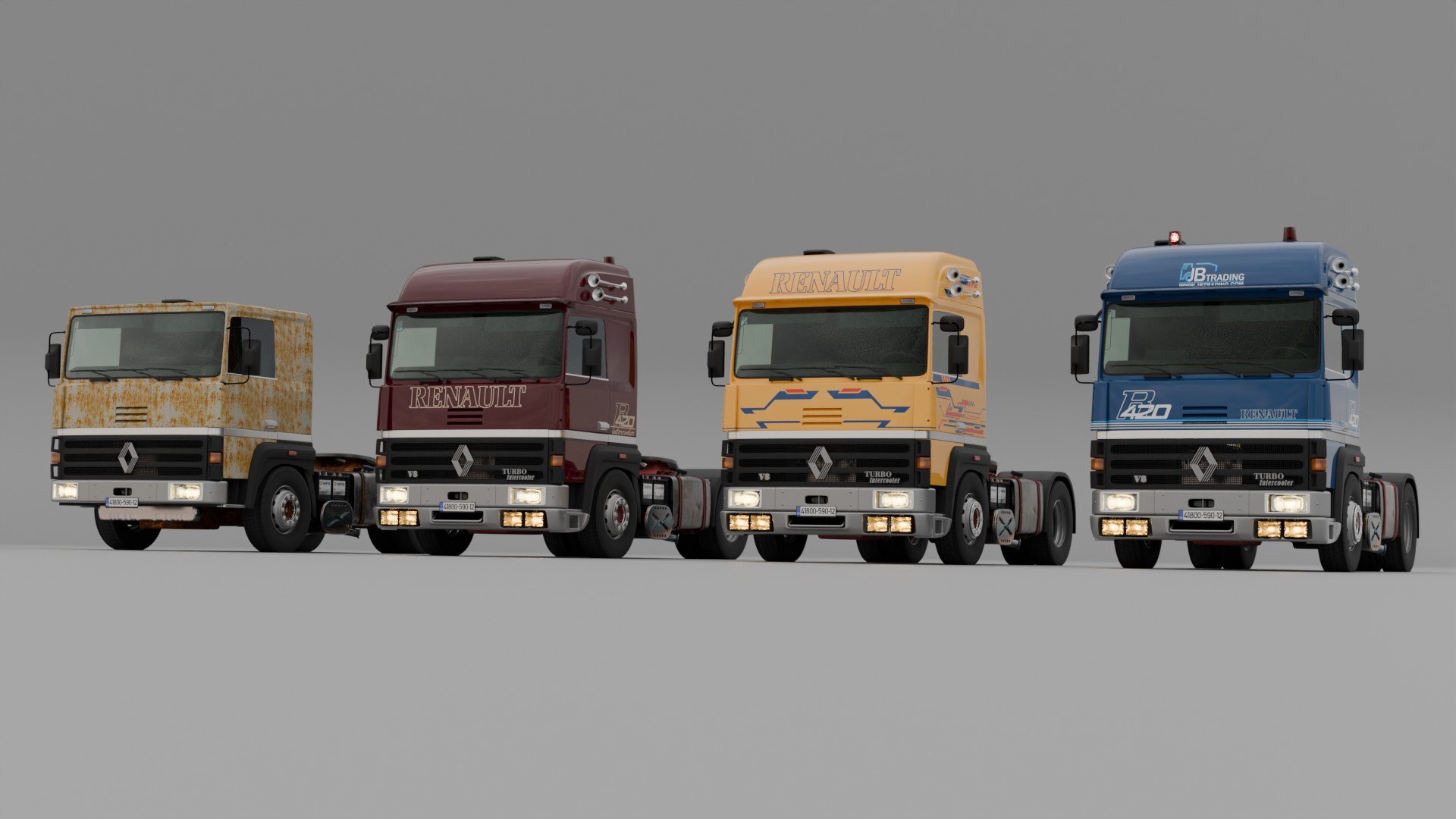 RENAULT R420 4X2 V8 Turbo Intercooler 3D Model 3D Model - TurboSquid ...