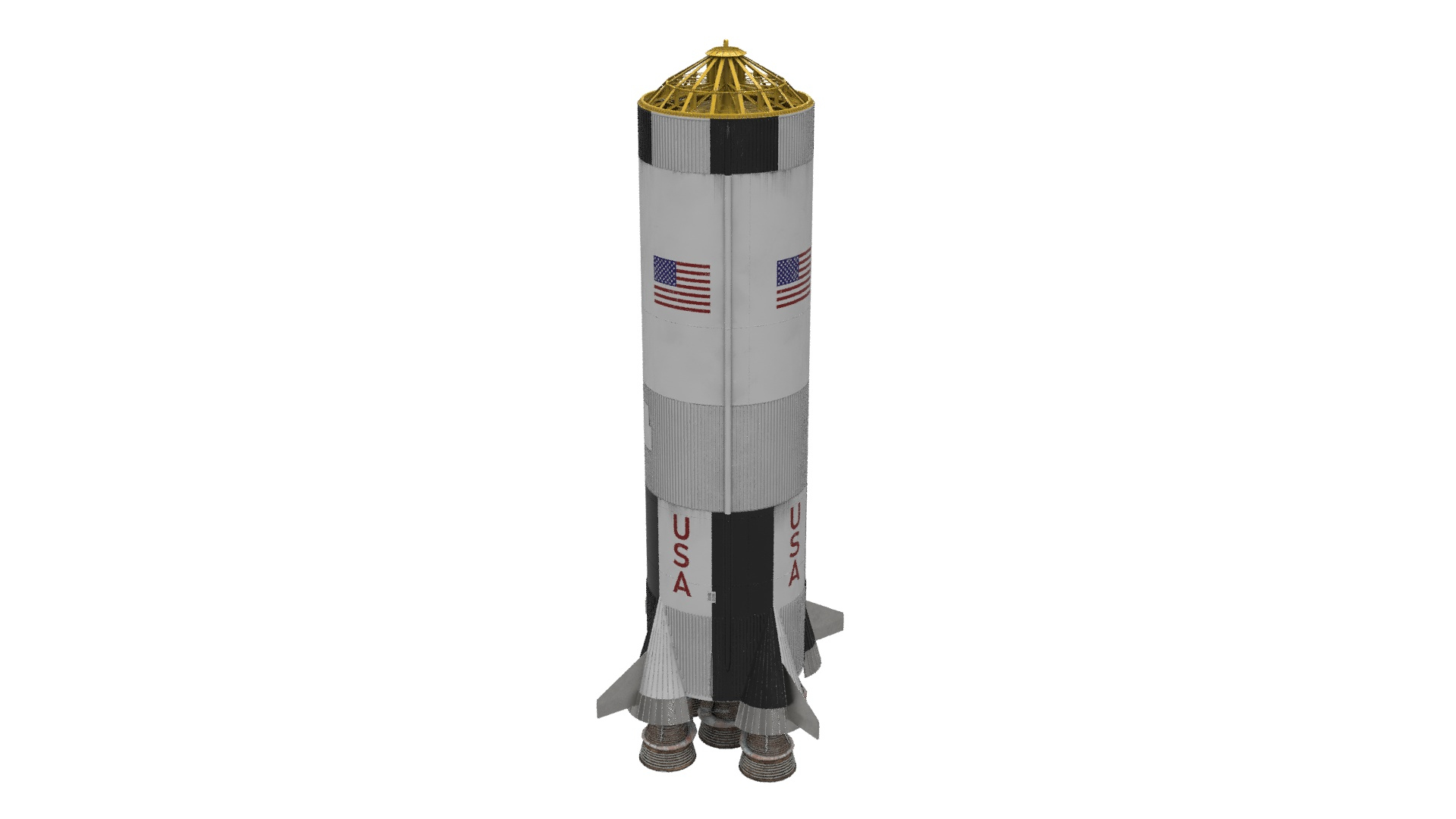 Saturn V Rocket First Stage 3D Model - TurboSquid 2412767