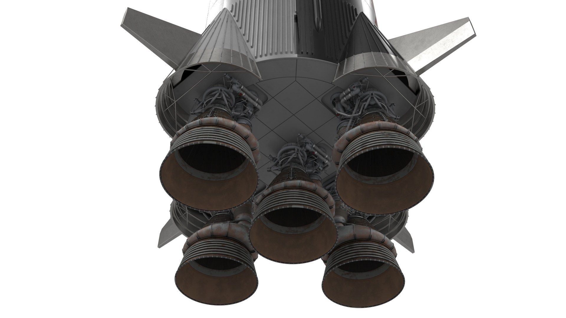 Saturn V Rocket First Stage 3D Model - TurboSquid 2412767