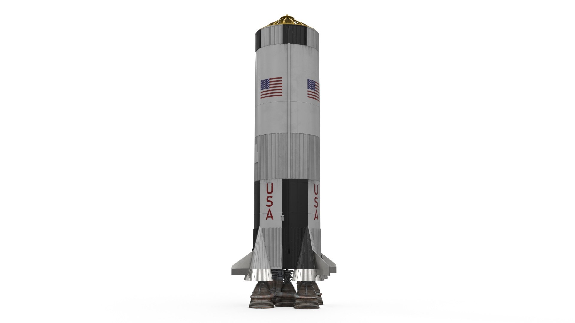 Saturn V Rocket First Stage 3D Model - TurboSquid 2412767