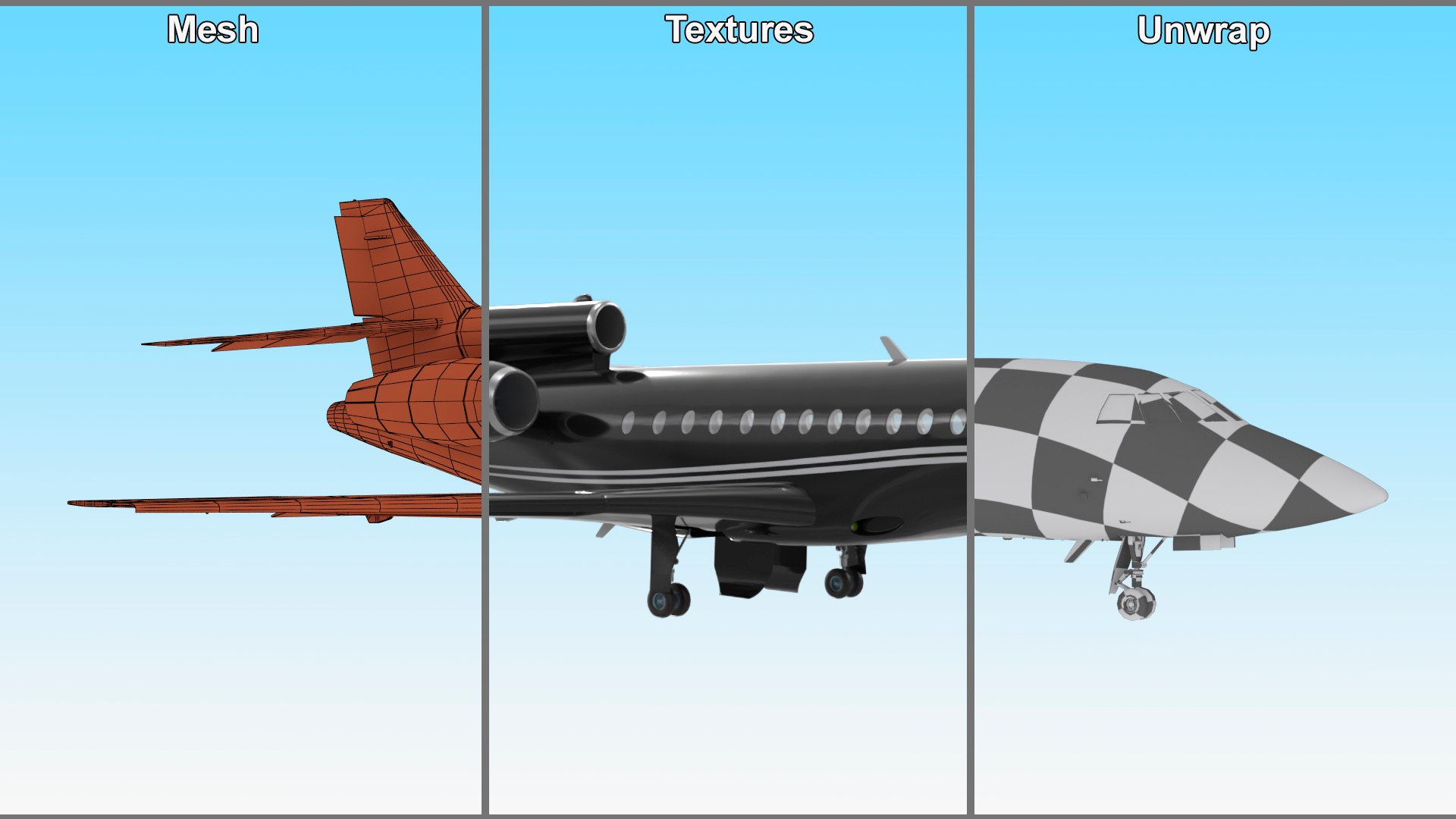 3D Business Jet Simplified Model - TurboSquid 2385074