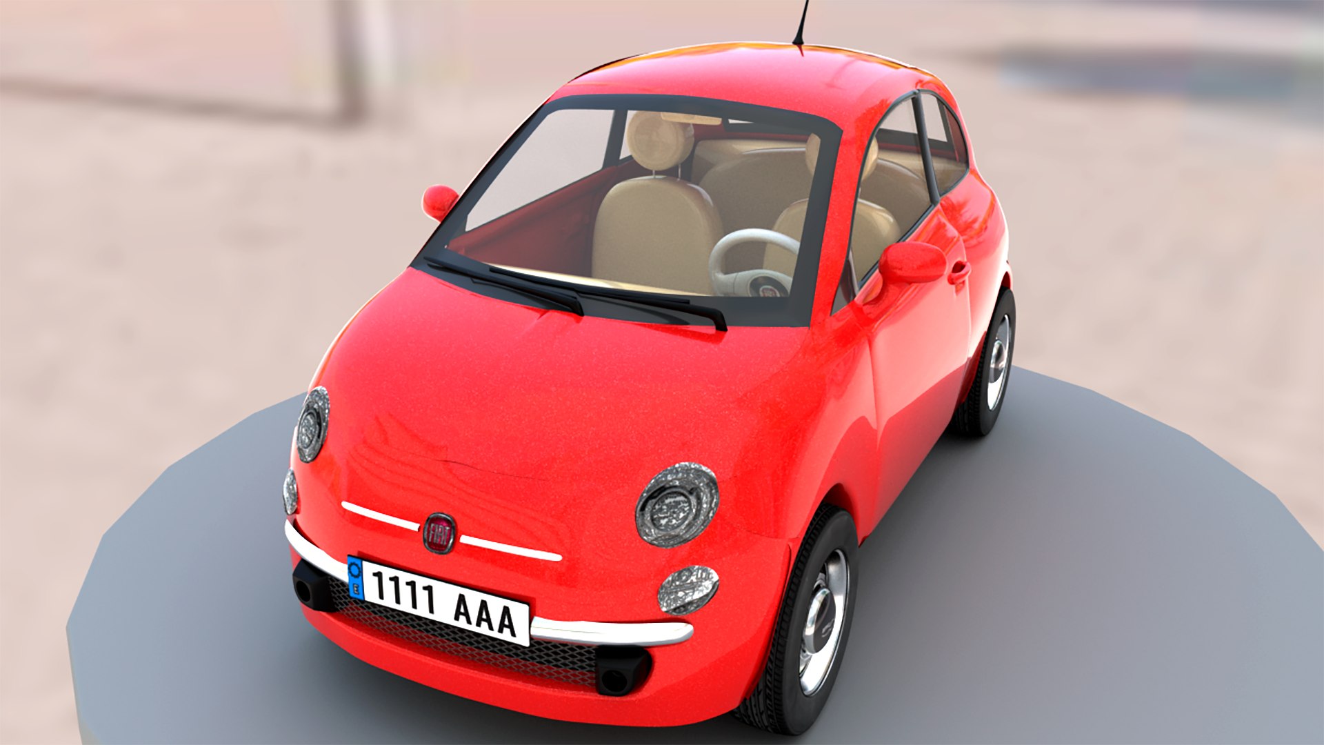 Fiat 500 3D Model - TurboSquid 1881876