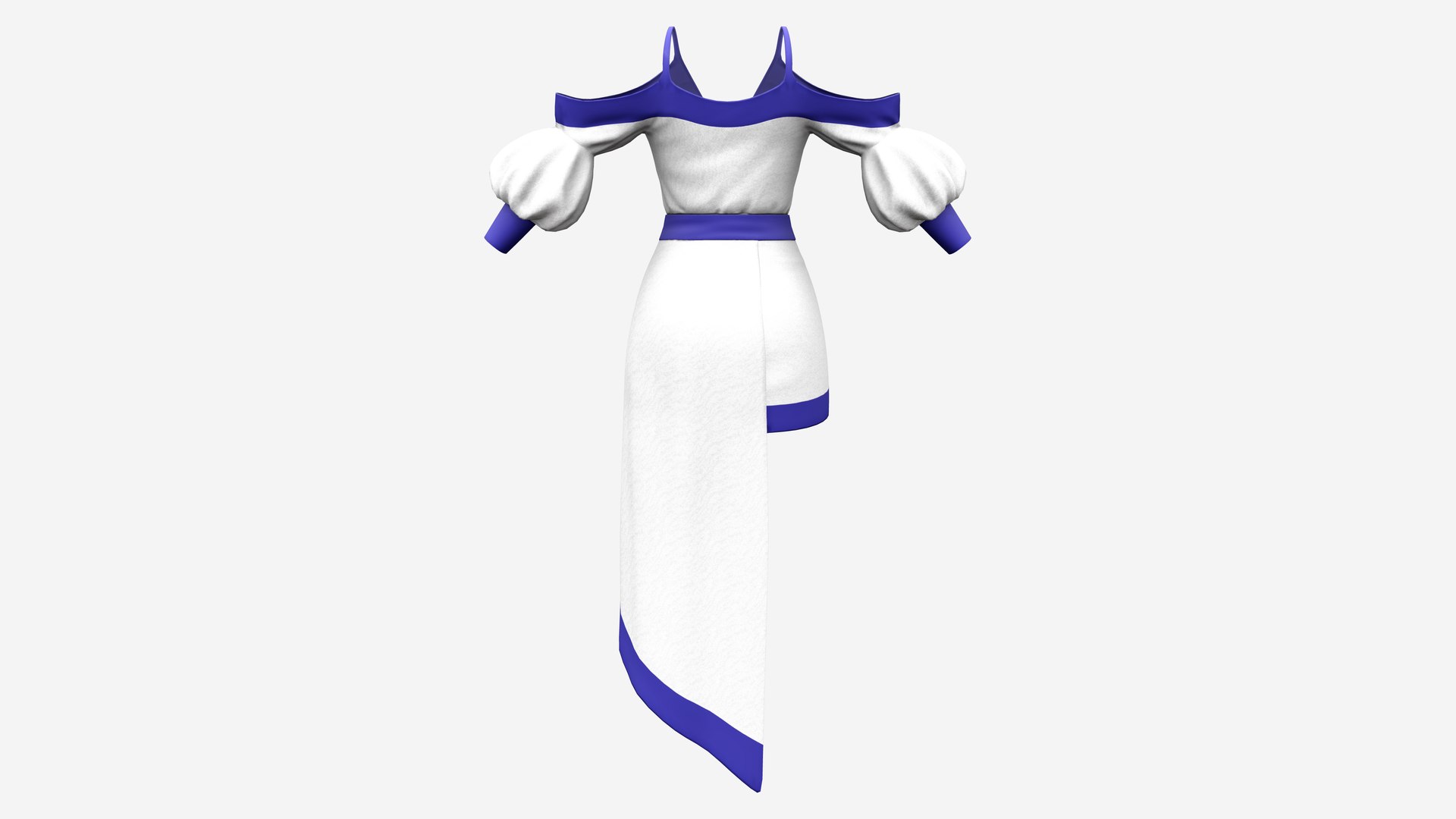 3D Fashion Diva Outfit With Puffy Sleeves V2 Model - TurboSquid 1959670
