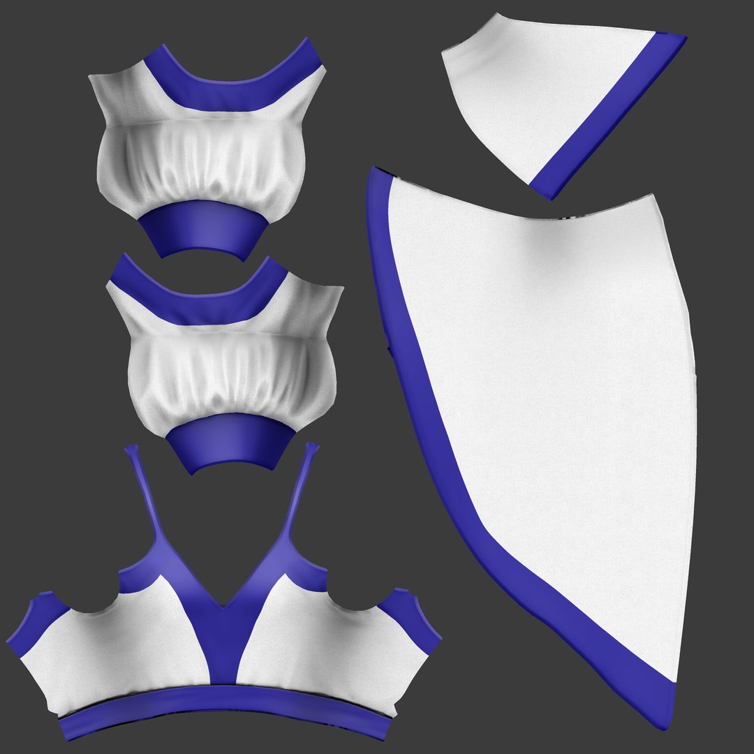 3D Fashion Diva Outfit With Puffy Sleeves V2 Model - TurboSquid 1959670