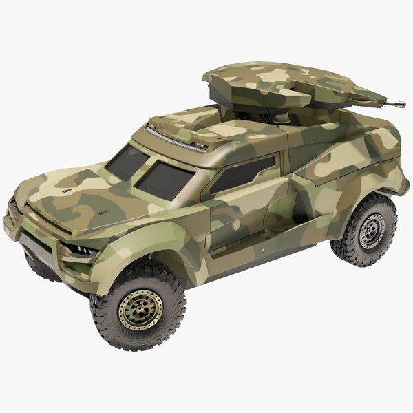 modelo 3d Vehículo interceptor militar camuflado preparado para Cinema ...