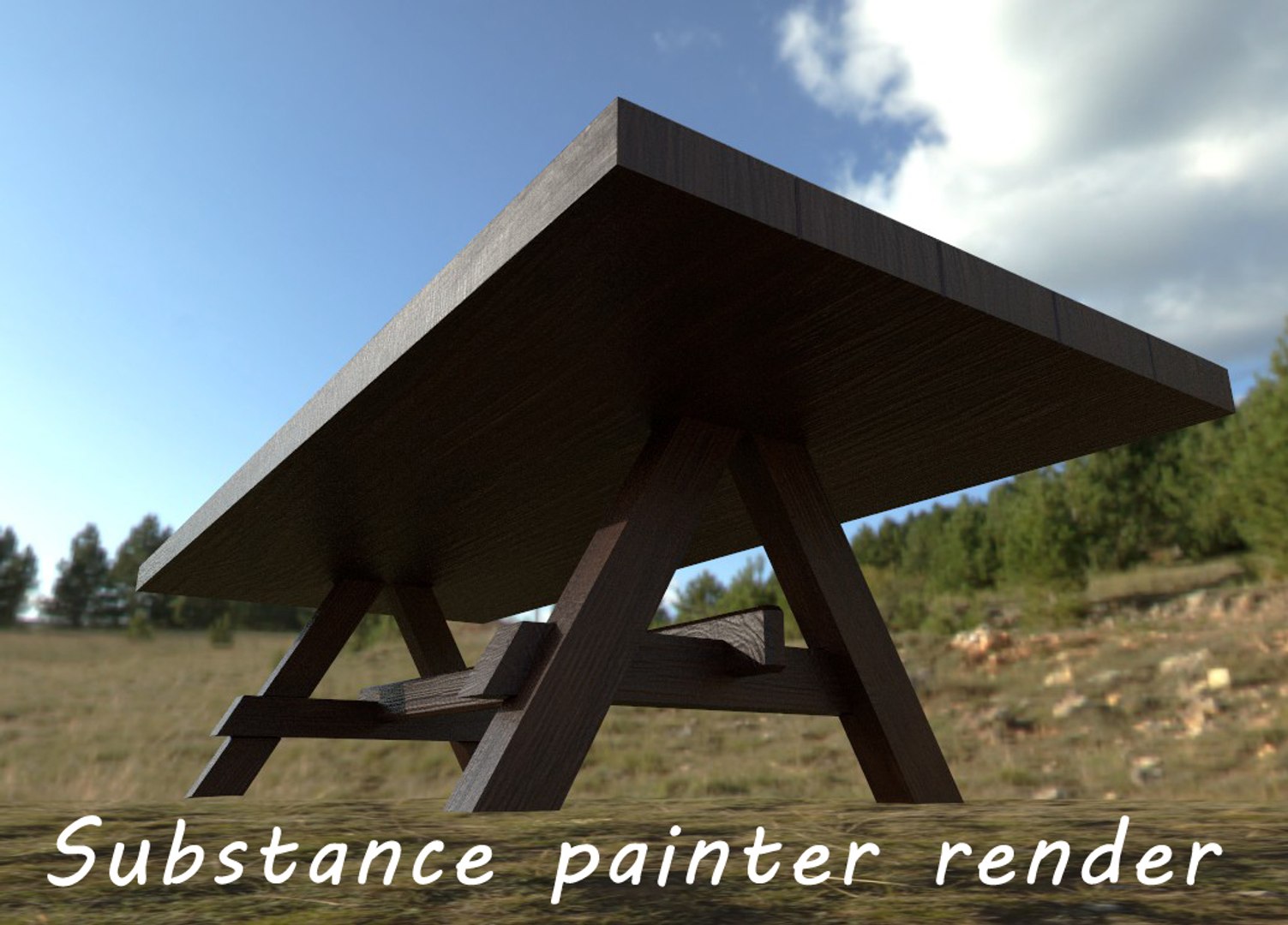 3D Table Wood Low-poly Model - TurboSquid 1419762