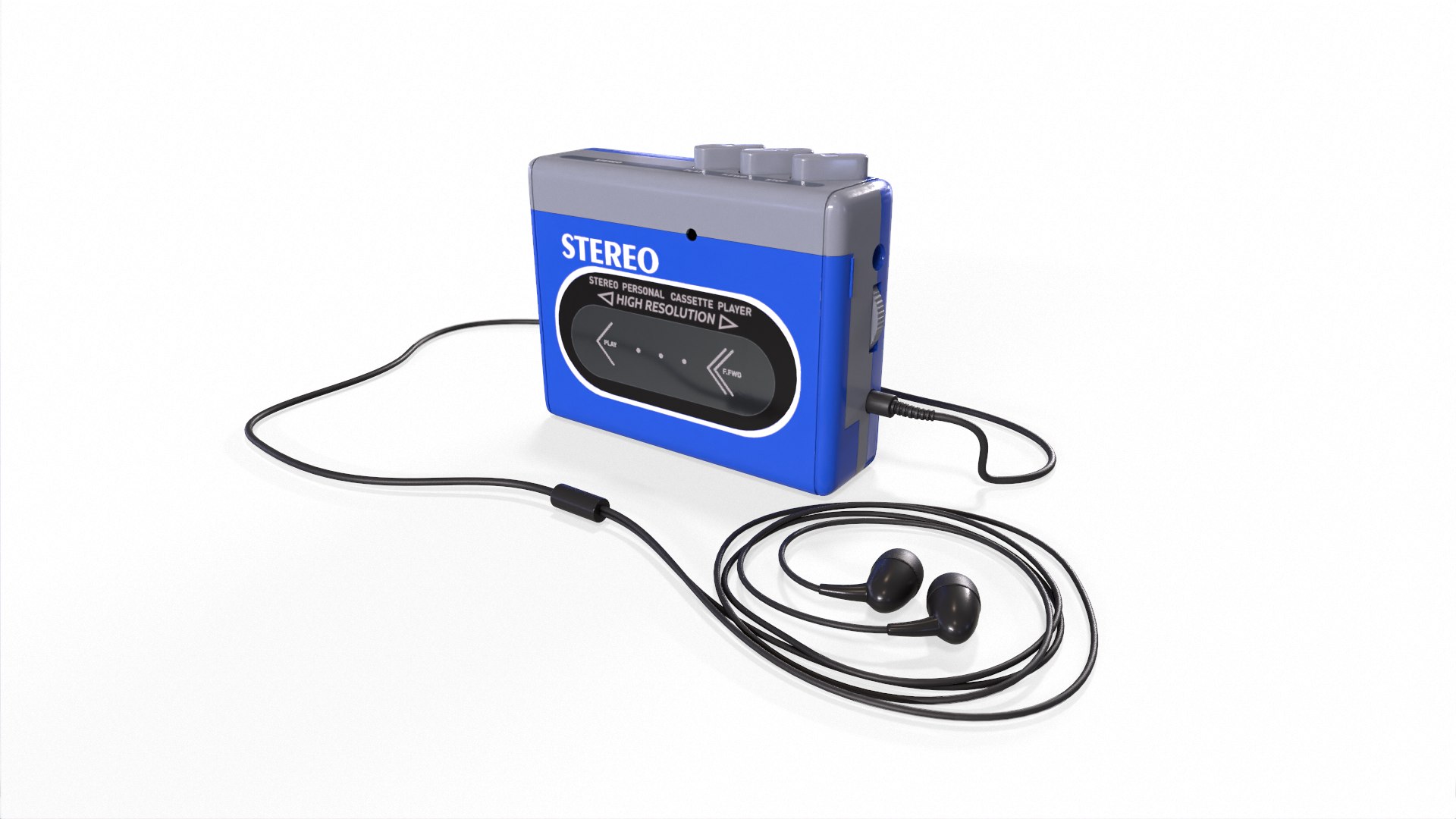 3D model Cassette Player Blue - TurboSquid 1837573