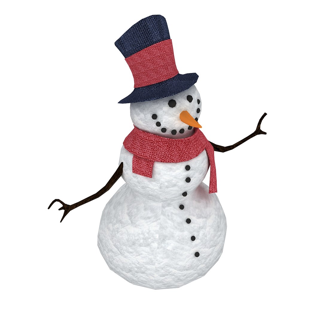 Realistic Snowman 3d Model
