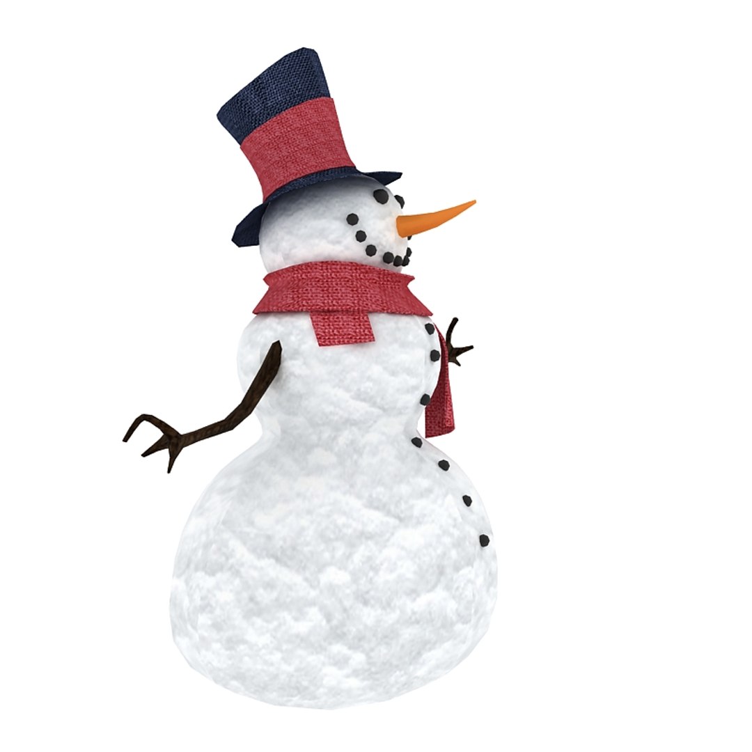Realistic Snowman 3d Model