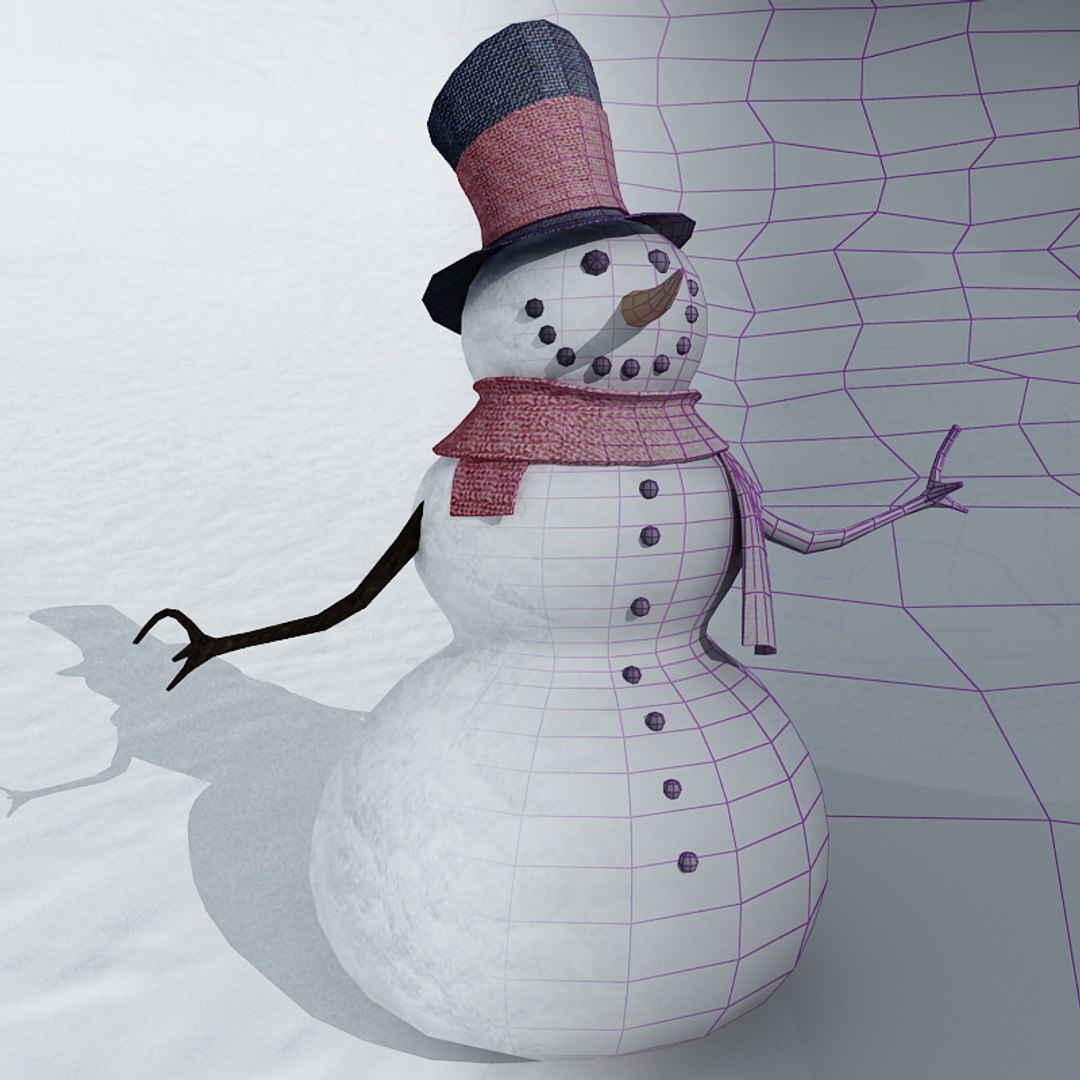 Realistic Snowman 3d Model