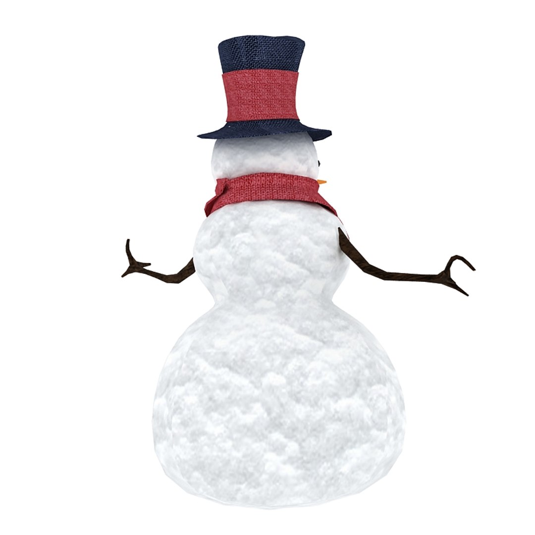 Realistic Snowman 3d Model