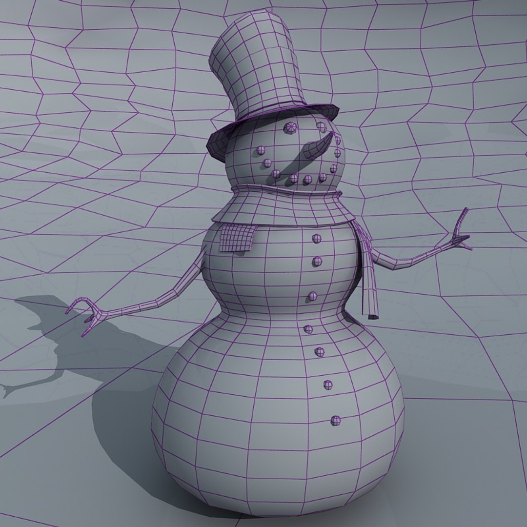 Realistic Snowman 3d Model