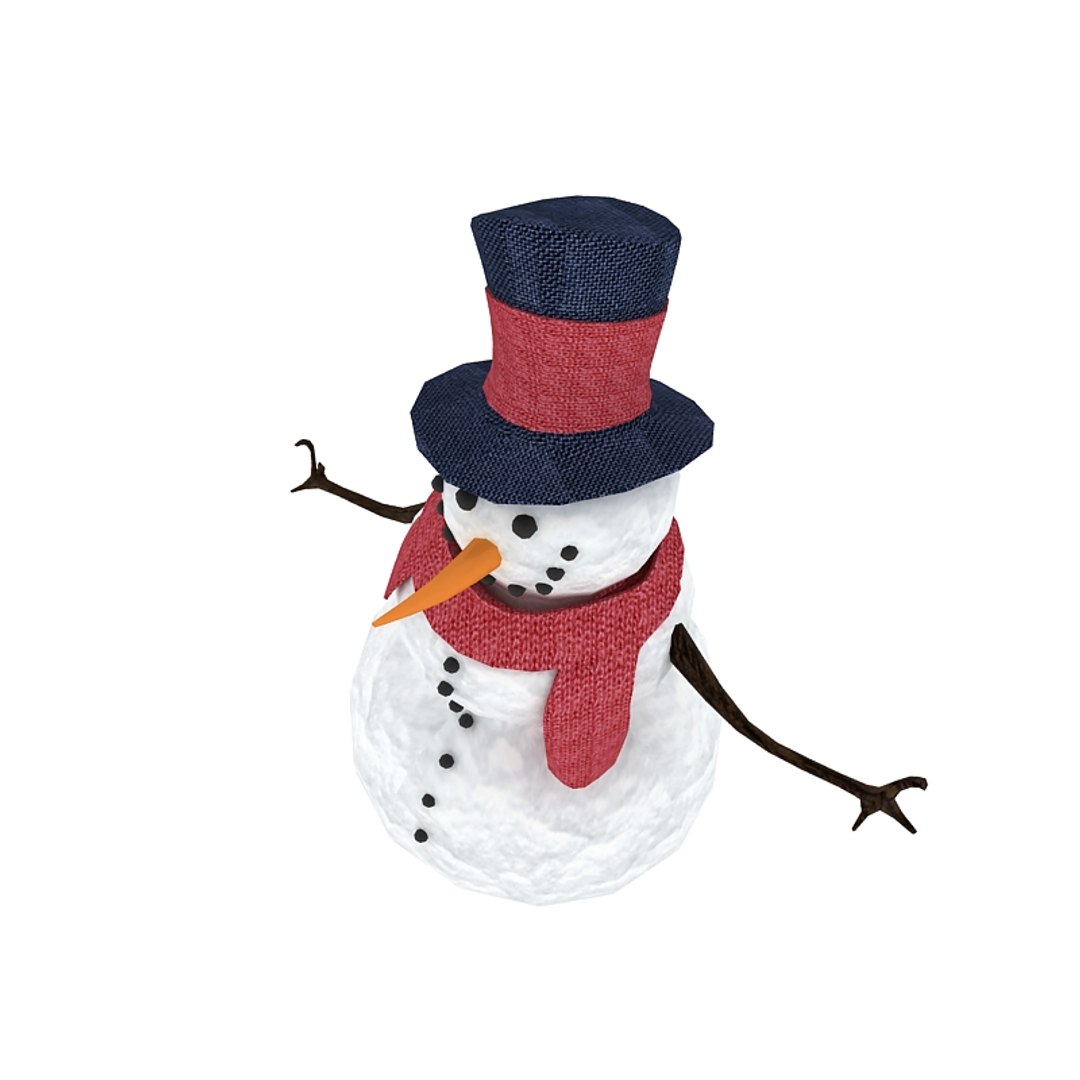 Realistic Snowman 3d Model