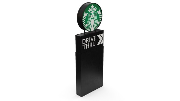 modelo 3d Señalización circular para autoservicio de Starbucks ...