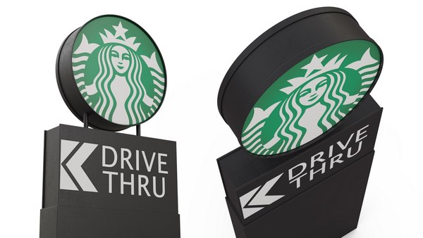 modelo 3d Señalización circular para autoservicio de Starbucks ...