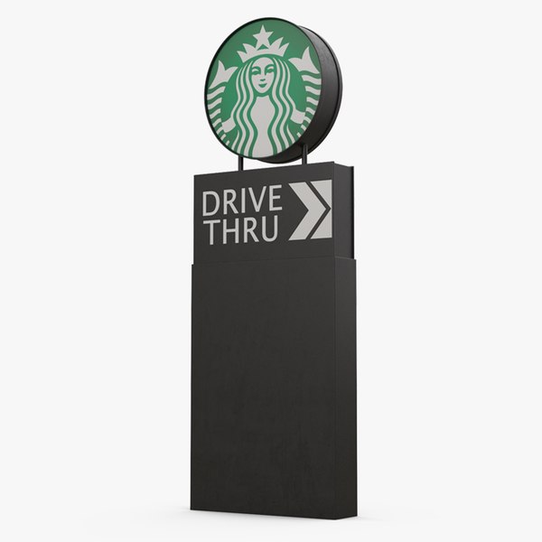 modelo 3d Señalización circular para autoservicio de Starbucks ...