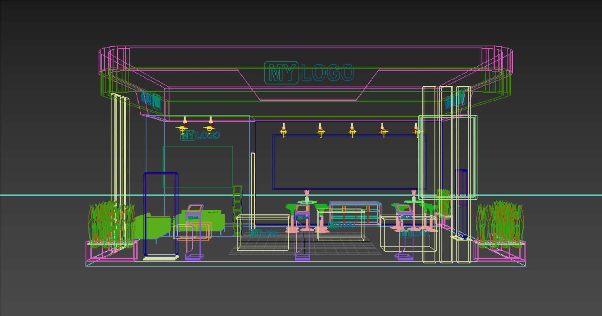 3D model 9 Booth Exhibition - TurboSquid 2009900