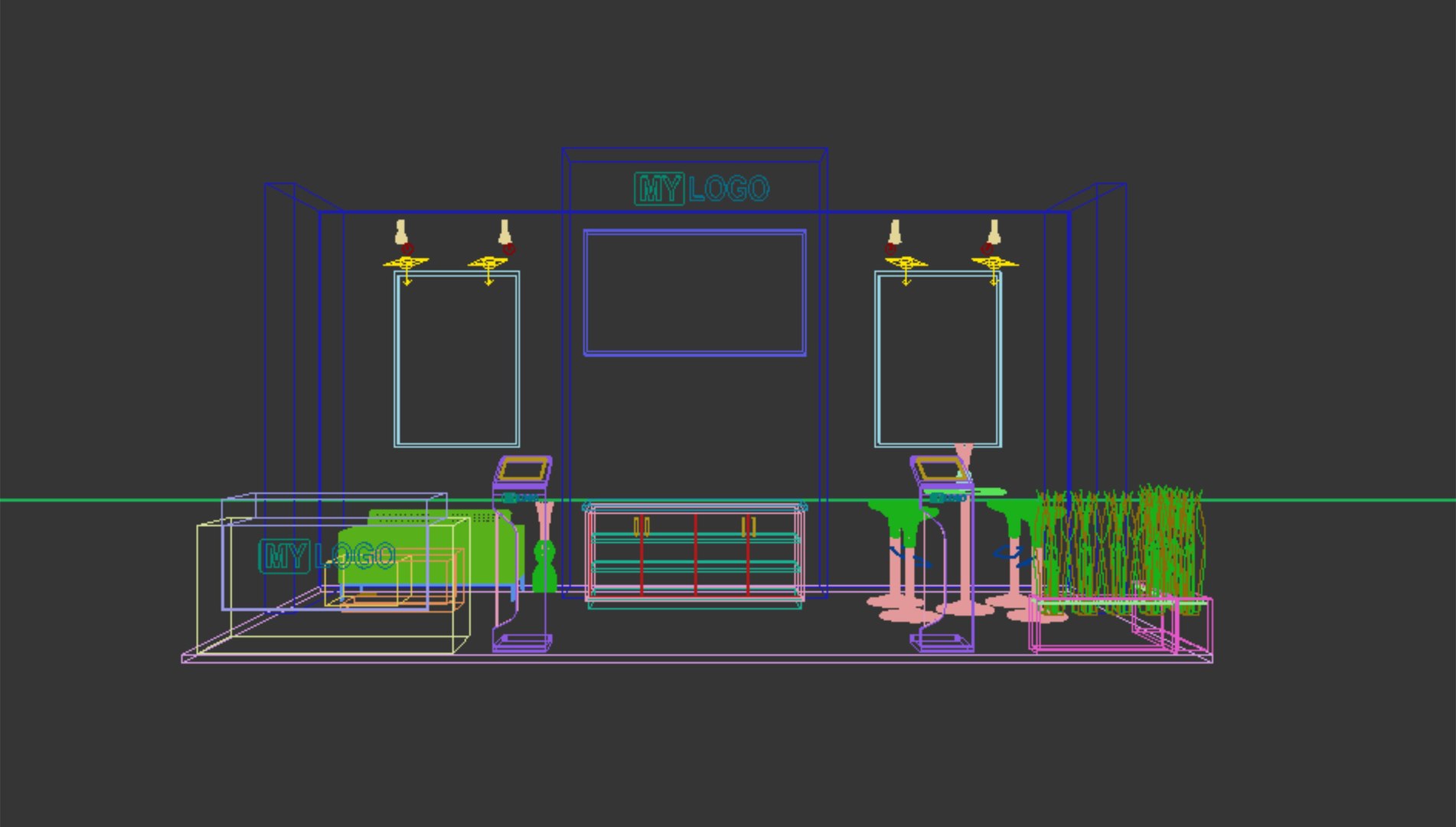 3D model 9 Booth Exhibition - TurboSquid 2009900