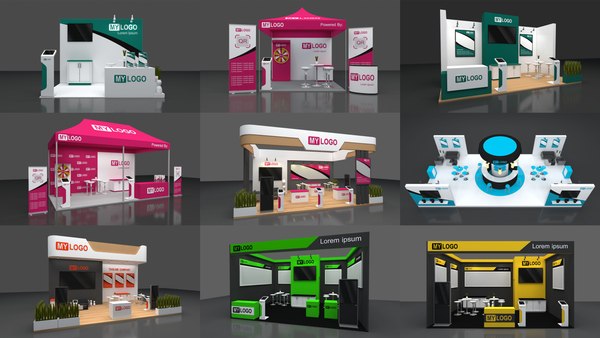 3D model 9 Booth Exhibition - TurboSquid 2009900