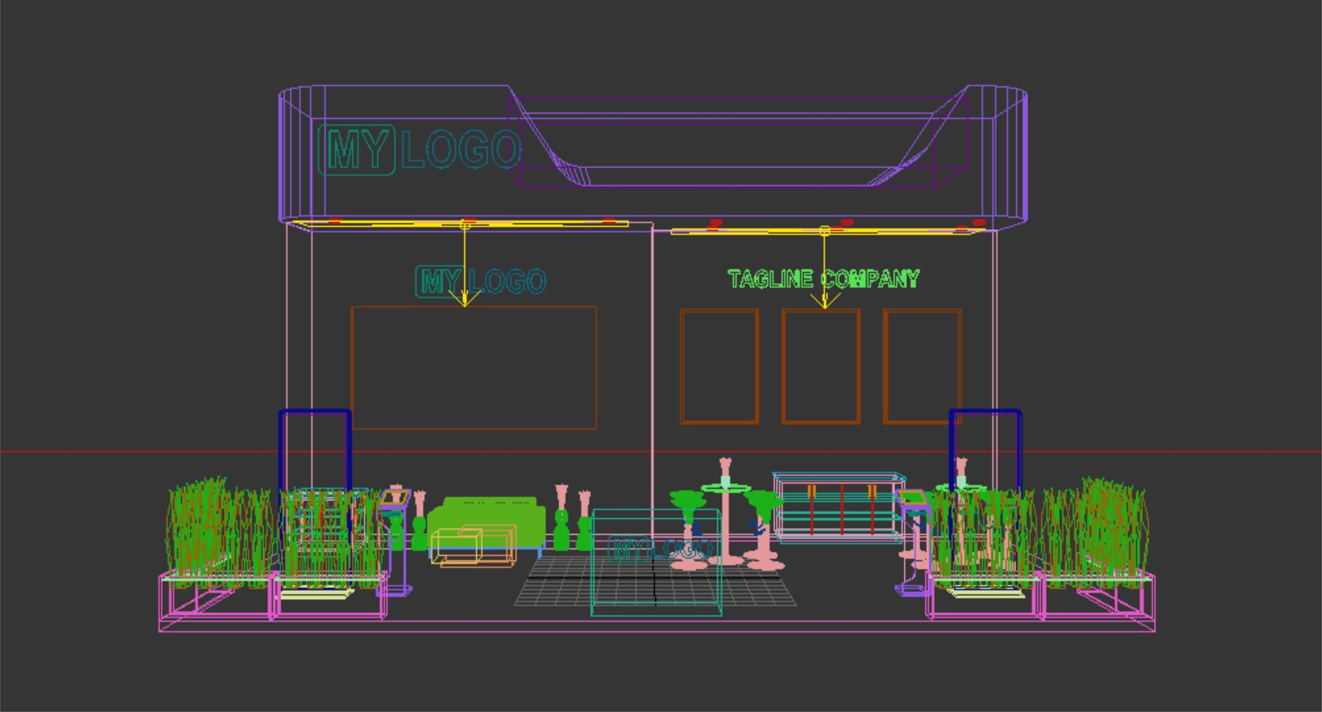 3D model 9 Booth Exhibition - TurboSquid 2009900