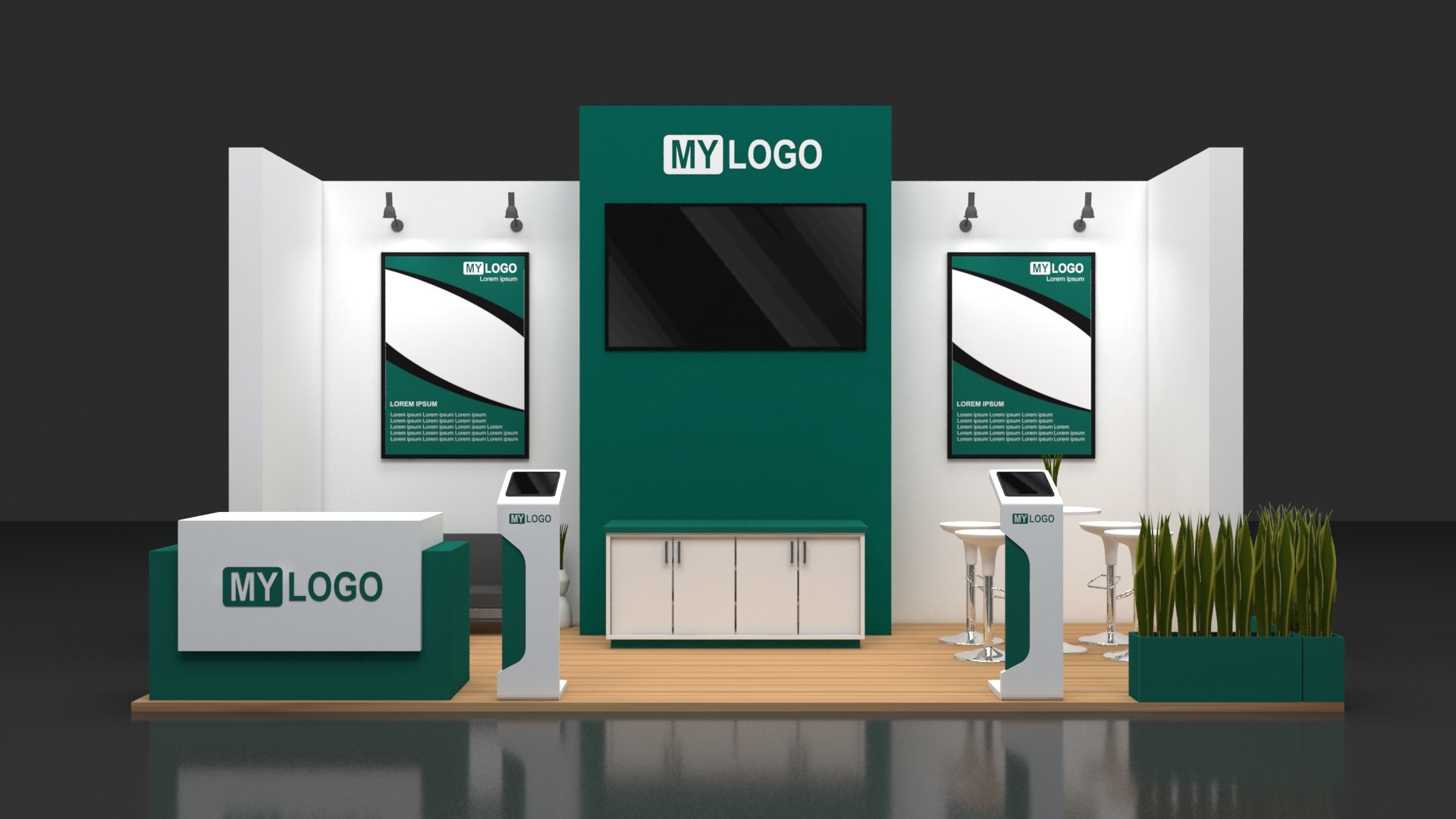 3D model 9 Booth Exhibition - TurboSquid 2009900