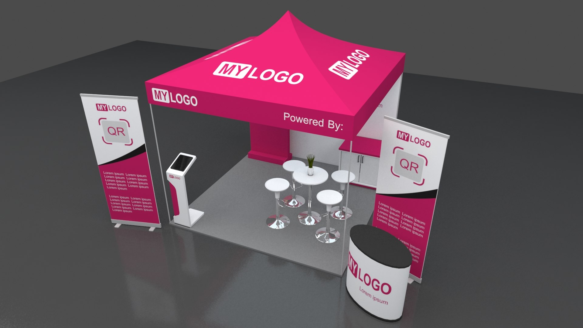 3D model 9 Booth Exhibition - TurboSquid 2009900