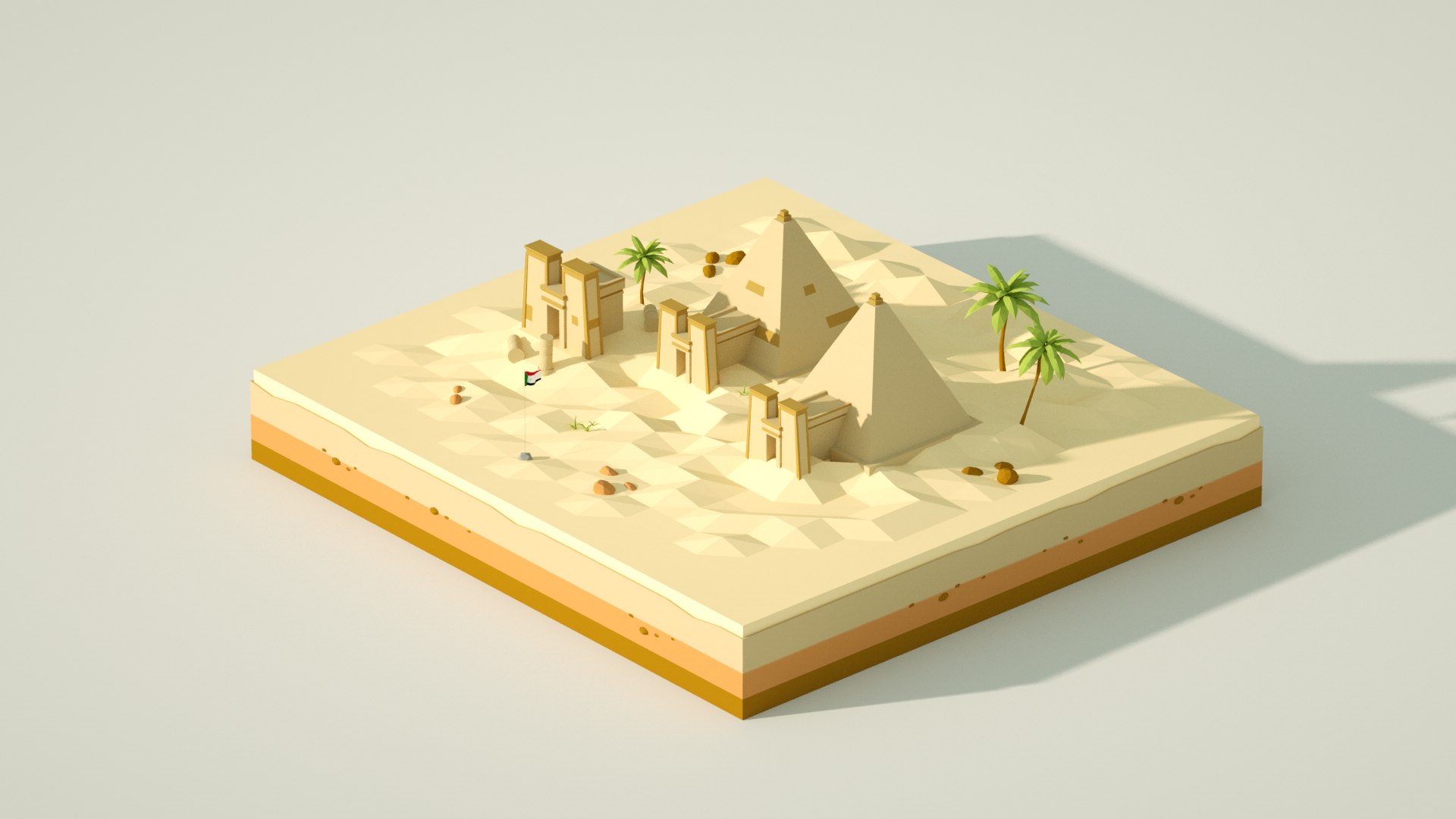 Nubian pyramids Sudan Low poly 3D model 3D model - TurboSquid 2071683