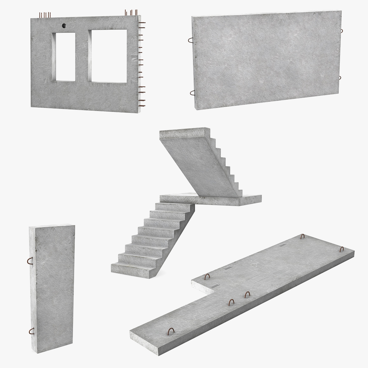 Precast concrete panels 2 3D model - TurboSquid 1701581