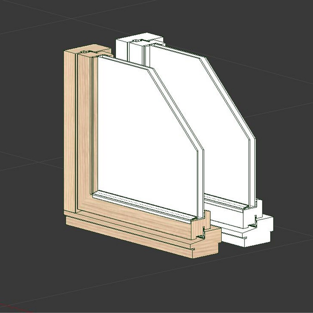 3d Model Wood Frame Windows