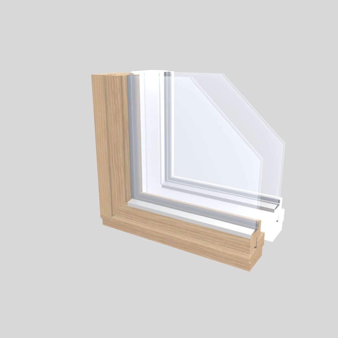 3d Model Wood Frame Windows