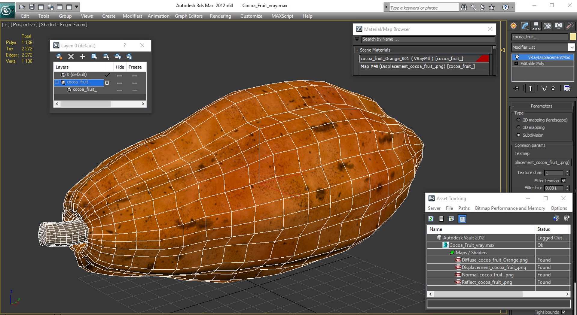 Cocoa Fruit 3D Model - TurboSquid 1373378