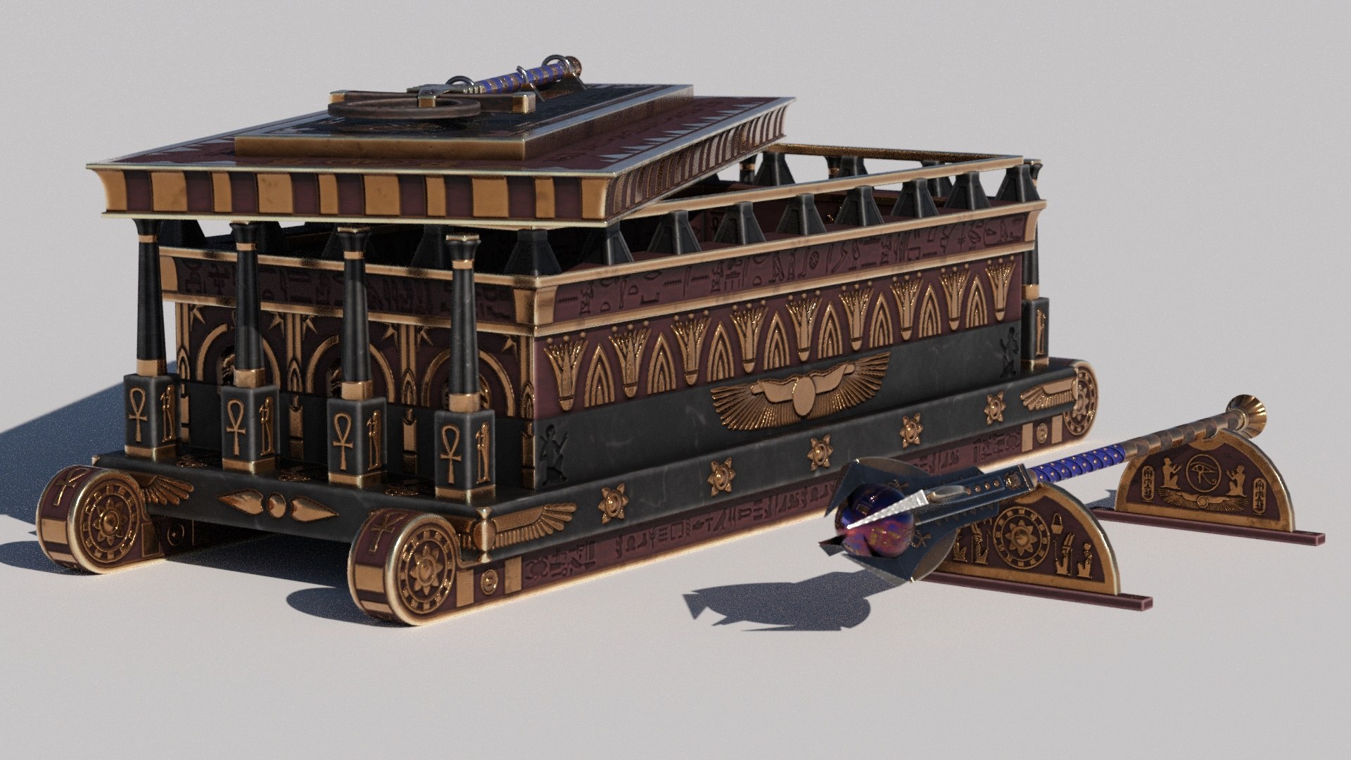 OB 02 Egyptian Necromancer Kit - Sledge Casket 3D model - TurboSquid ...